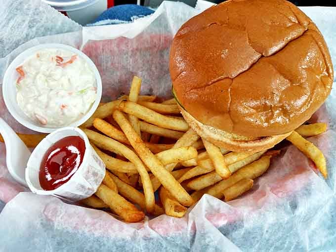 No fancy aioli or artisanal bun here &ndash; just honest-to-goodness beef, melty cheese, and fresh toppings that remind you why classics became classics.