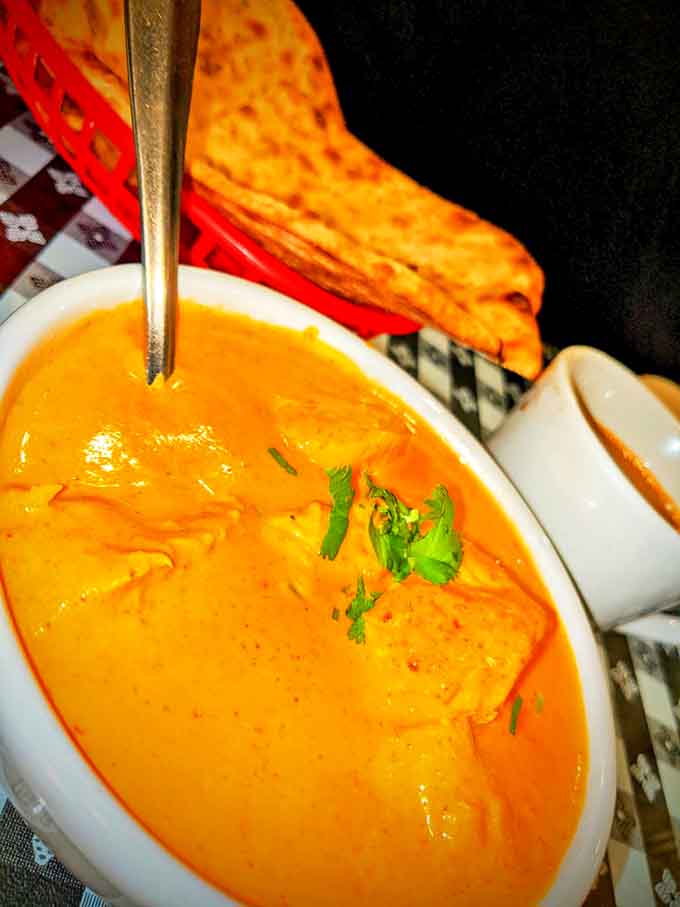 Chicken Tikka Masala that makes you want to write poetry &ndash; tender chunks of tandoori chicken swimming in a sauce so velvety it should be illegal.