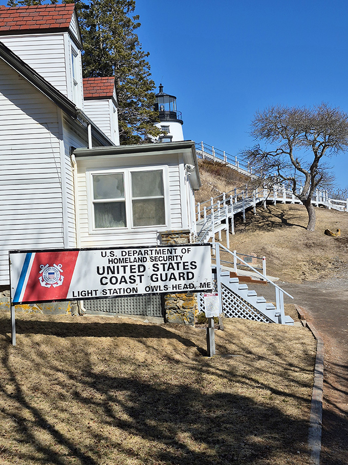 Standing sentinel since 1825, Owls Head Light Station keeps watch over Maine's rugged coastline with stoic New England charm.