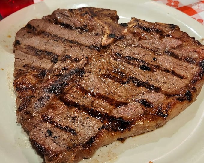 This isn't just a steak &ndash; it's a masterpiece of mesquite-grilled perfection that makes vegetarians question their life choices.
