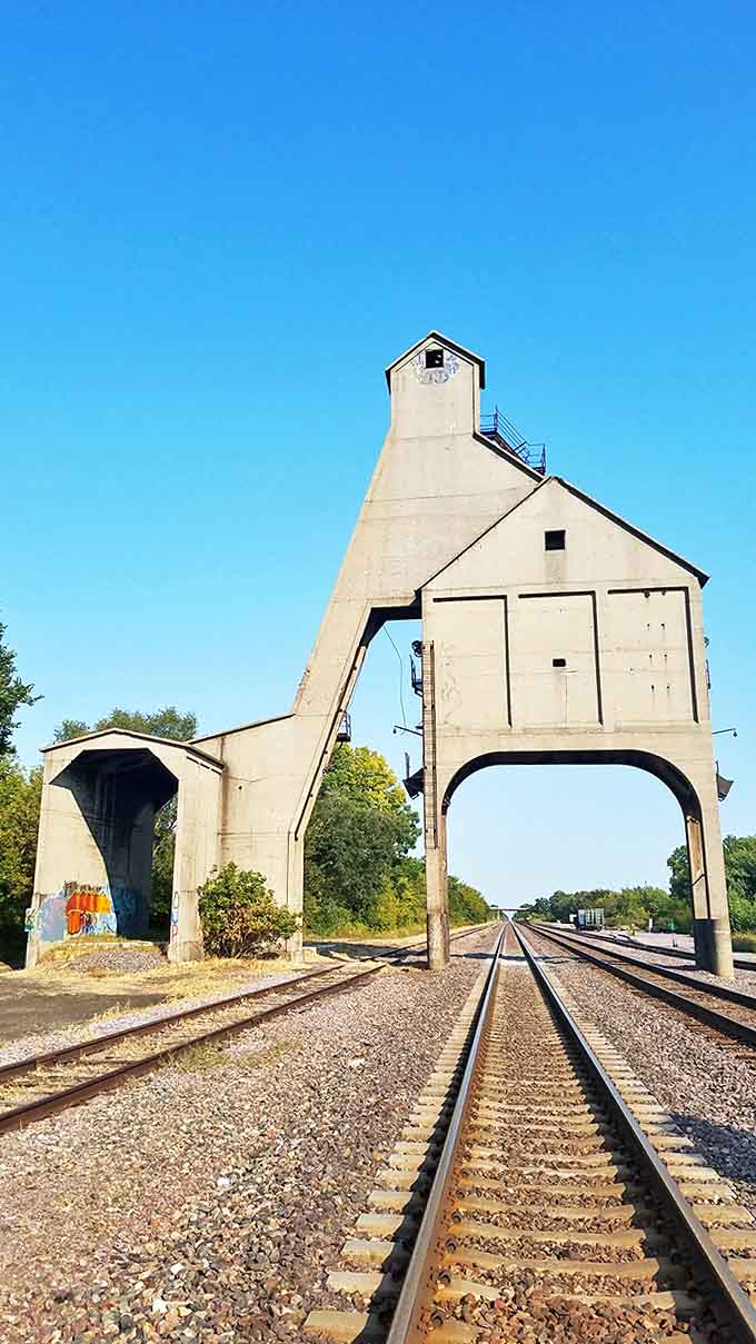 The old railroad structure rises like a concrete sentinel, a fascinating piece of industrial heritage that photographers and history buffs find equally irresistible.