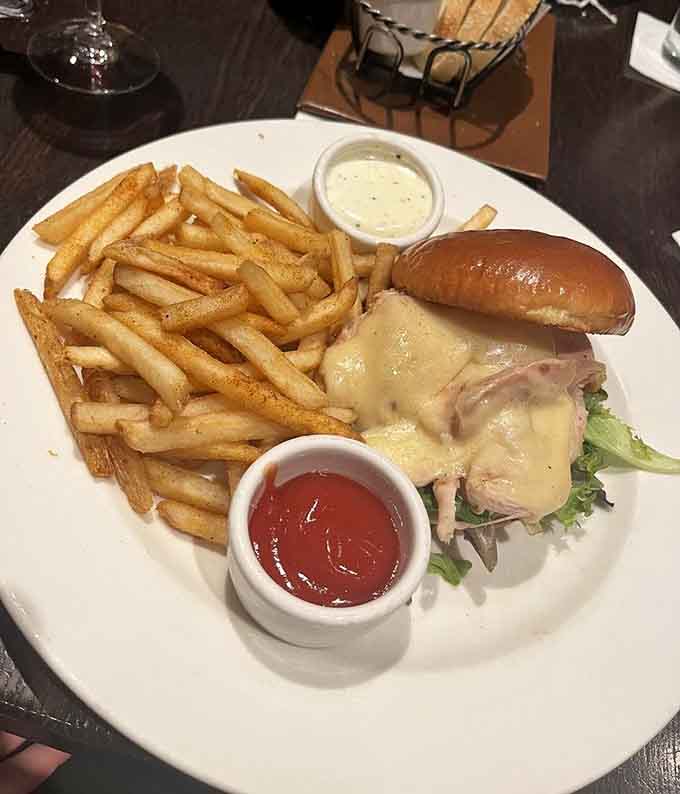 Behold the star of the show: tender rotisserie chicken on toasted ciabatta with all the fixings done right.