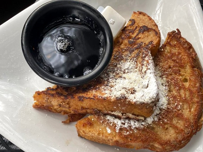 This isn't just French toast&mdash;it's a golden-brown masterpiece dusted with powdered sugar, waiting to transform your understanding of breakfast possibilities.