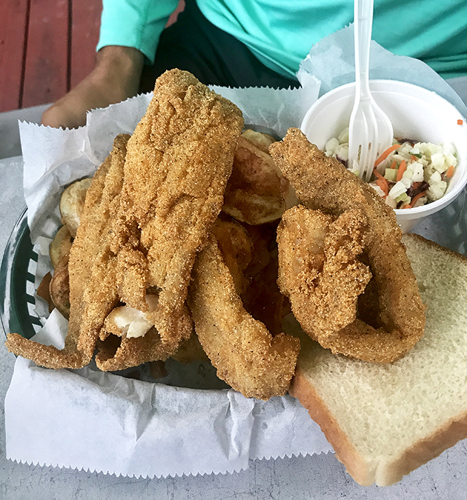 Cornmeal-crusted catfish that would make your grandma jealous. Each golden piece promises a perfect crunch-to-flake ratio.