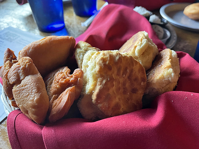Golden pillows of heaven &ndash; the legendary fry bread arrives warm, puffy, and ready to ruin all other bread experiences for you forever.