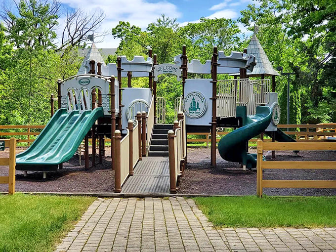 The outdoor playground gives kids another outlet for their seemingly endless energy, because apparently the waterpark wasn't enough.