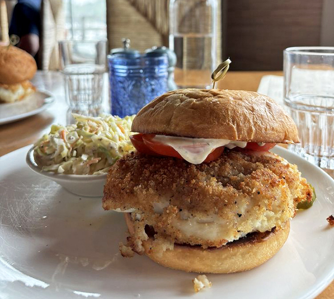 This isn't just any fish sandwich &ndash; it's haddock perfection with the ideal ratio of crispy exterior to flaky interior.