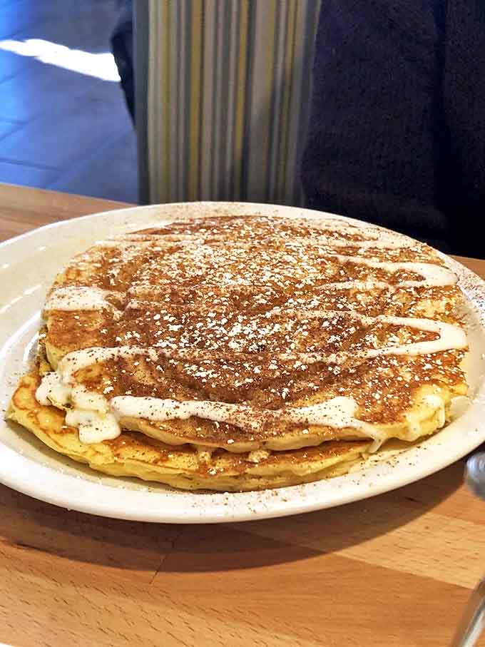 Behold the cinnamon swirl pancake in all its glory&mdash;fluffy, sweet, and dusted with enough powdered sugar to make your dentist nervous.
