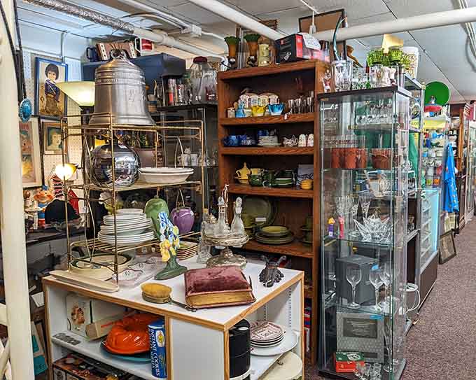 Shelves overflow with the kind of eclectic treasures that make you wonder about their previous lives and adventures.