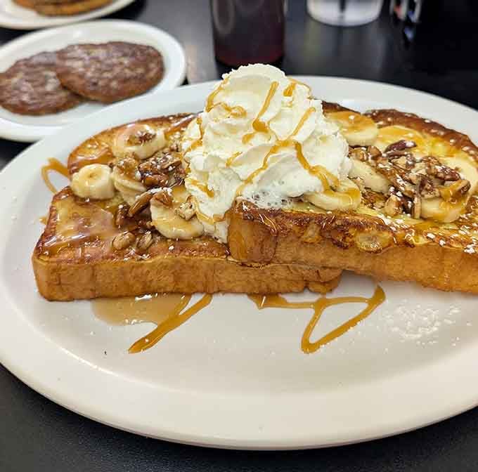 French toast so perfectly golden and custardy, it makes you question every breakfast decision you've made before this moment.