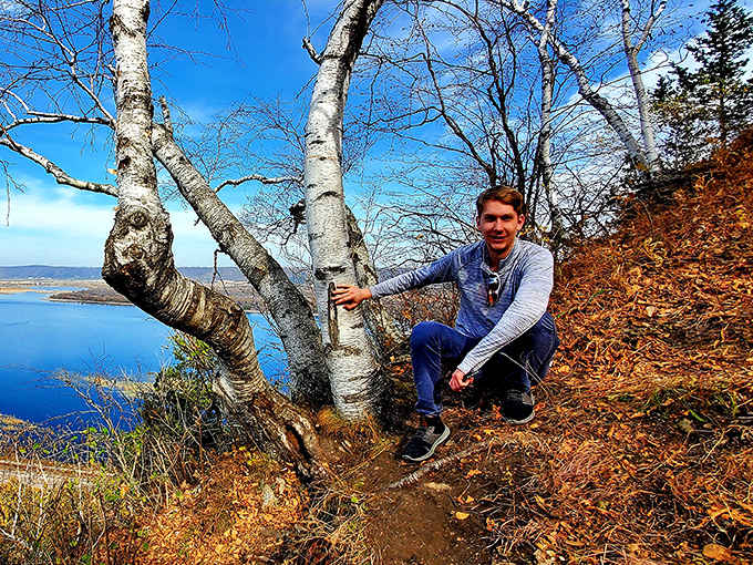 Taking a moment to commune with the birches. These trees have seen it all and still stand tall &ndash; there's a life lesson in there somewhere.