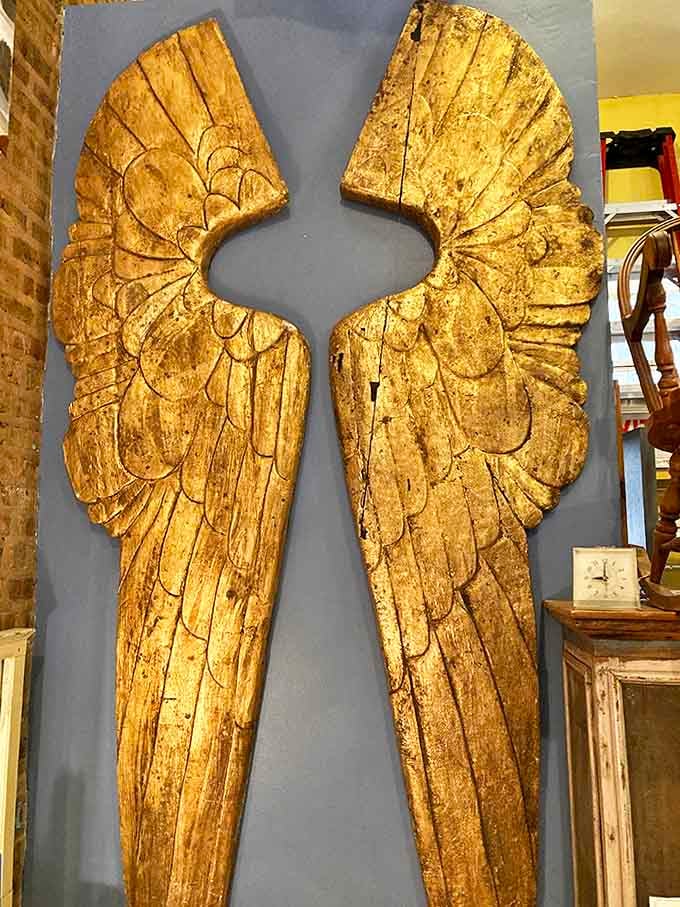 Golden wings that would make Icarus jealous. Mount these on your wall and watch your guests' jaws drop faster than mythological wax.