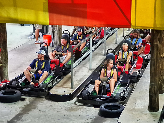 The loading zone – where everyday people transform into speed demons with just the click of a seatbelt.