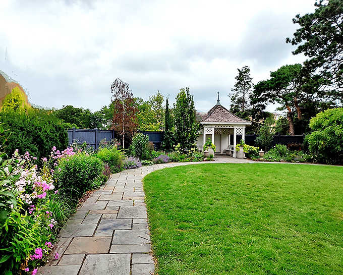 A verdant sanctuary where sunlight plays hide-and-seek through leaves, creating nature's own light show.