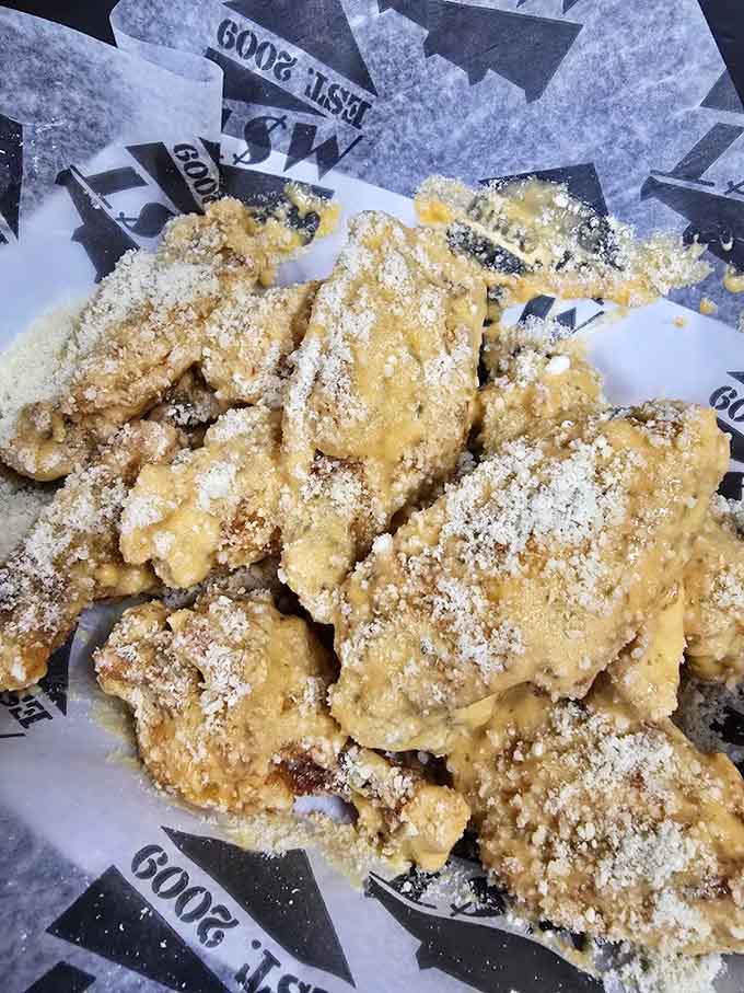 Golden, crispy, and dusted with parmesan, these wings are what poultry perfection looks like in its natural habitat.