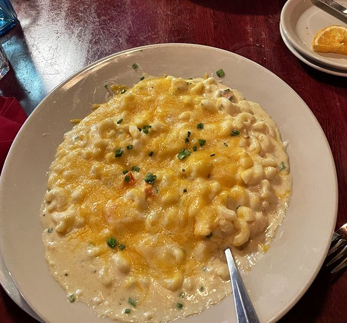 This isn't your childhood mac 'n' cheese &ndash; Casey's creamy masterpiece comes topped with fresh chives and a golden cheese crust that's pure bliss.