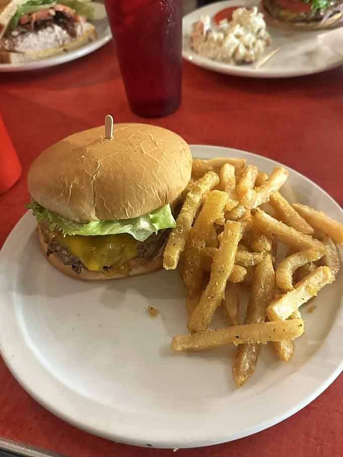 This cheeseburger and fries combo proves that sometimes the simplest pleasures are the most satisfying, especially when cooked with genuine care and attention.