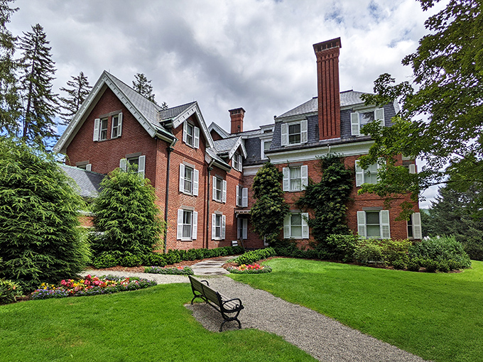 This stately brick mansion at Marsh-Billings-Rockefeller National Historical Park tells the story of conservation through its meticulously preserved grounds and gardens.