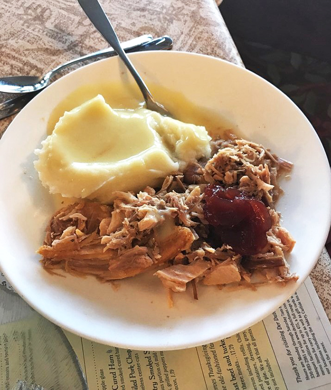 Roast turkey that makes Thanksgiving jealous, paired with mashed potatoes so creamy they should require a warning label for excessive deliciousness.