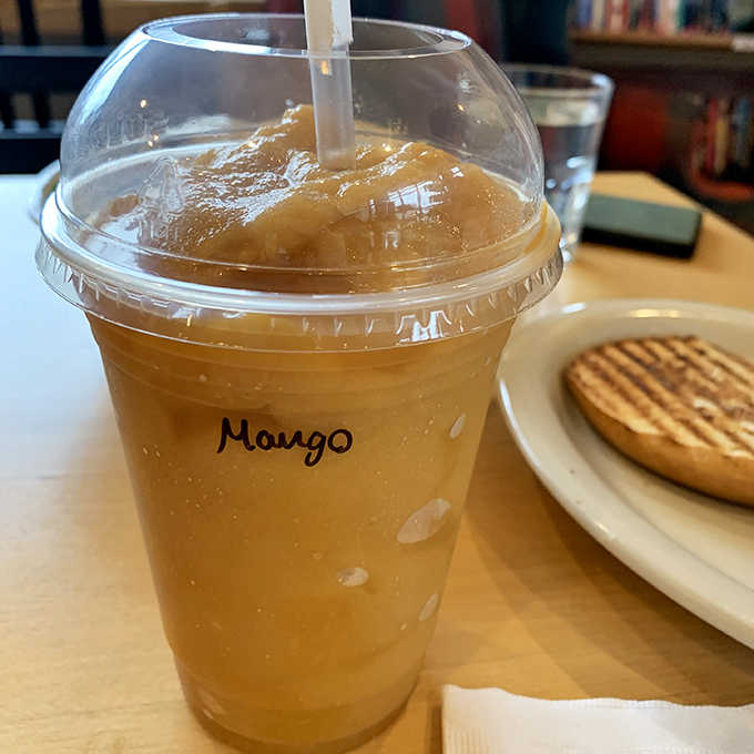 That golden glow isn't just from the cup &ndash; this mango smoothie delivers sunshine in liquid form, no matter the Minnesota weather outside.