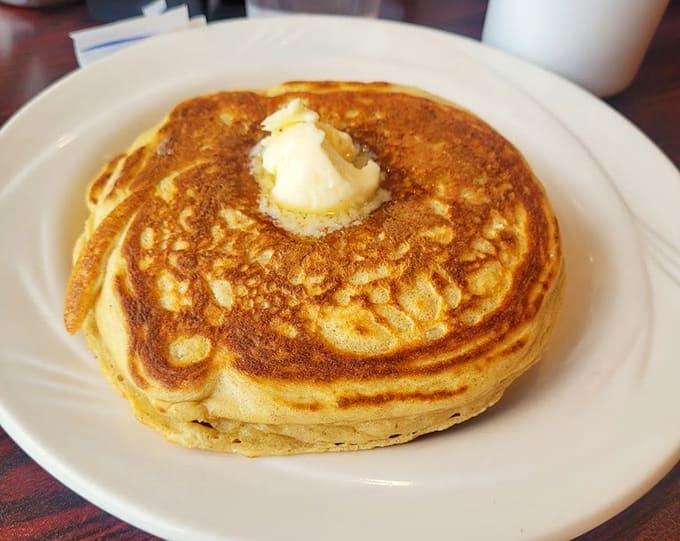 Golden-brown perfection achieved: these buttermilk beauties demonstrate why some people consider pancakes the ultimate comfort food any time of day.