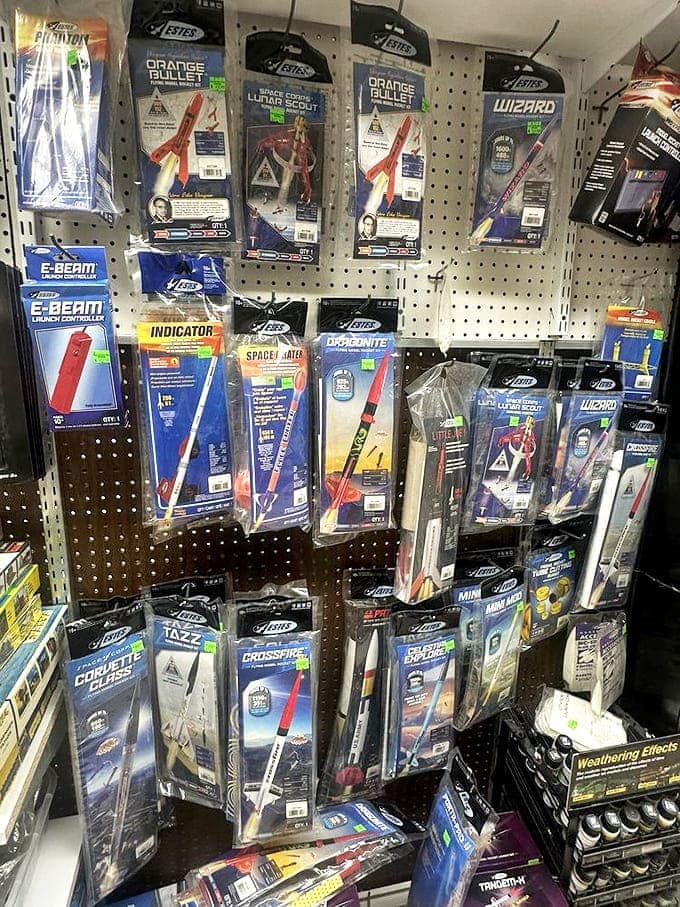 Future astronauts and engineers find their first inspiration here, where model rockets promise adventures that soar beyond neighborhood boundaries.