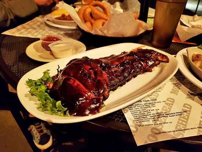The crown jewel of Moosehead: fall-off-the-bone baby back ribs with that perfect balance of smoke, spice, and sauce that'll make you question every other rib you've tried.