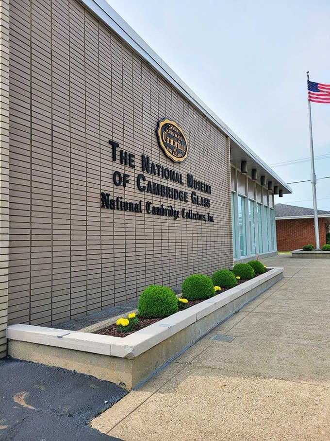 The National Museum of Cambridge Glass showcases thousands of dazzling pieces that capture light and transform it into a kaleidoscope of color.