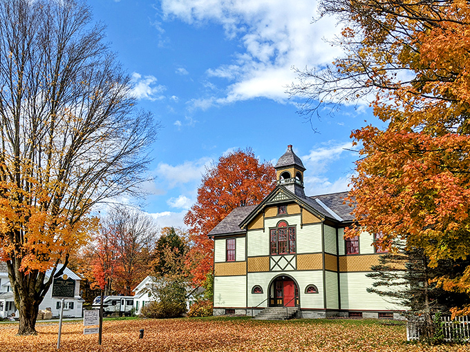 This colorful architectural confection looks like it was plucked from a storybook, serving as Poultney's time machine to more whimsical days.