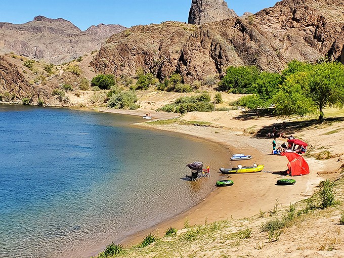 Beach day in the desert? This sandy shoreline proves Mother Nature's best surprises come when landscapes collide in perfect harmony.