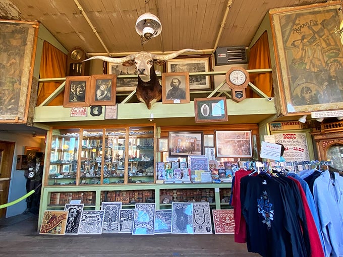 Step inside this historic shop and you're greeted by a treasure trove of Western memorabilia, from longhorn mounts to vintage photographs capturing frontier life.