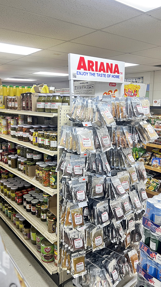 Spice paradise! These jars of zaatar and specialty blends are the secret weapons in many home cooks' arsenals. Flavor bombs, ready to deploy.