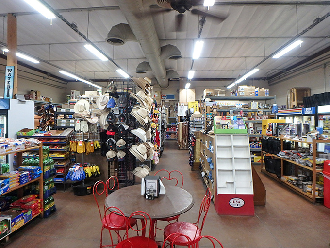Walking these aisles feels like stepping through time, modern conveniences nestled alongside artifacts of Arizona's ranching heritage.
