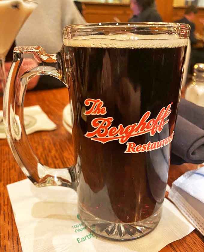 The legendary root beer in its signature mug, a Prohibition-era creation that's still stealing the show today.
