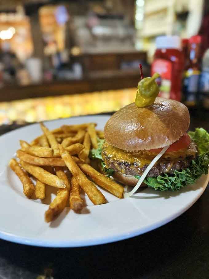 Behold the legendary Elk Burger, a juicy masterpiece that justifies every mile of your desert drive.