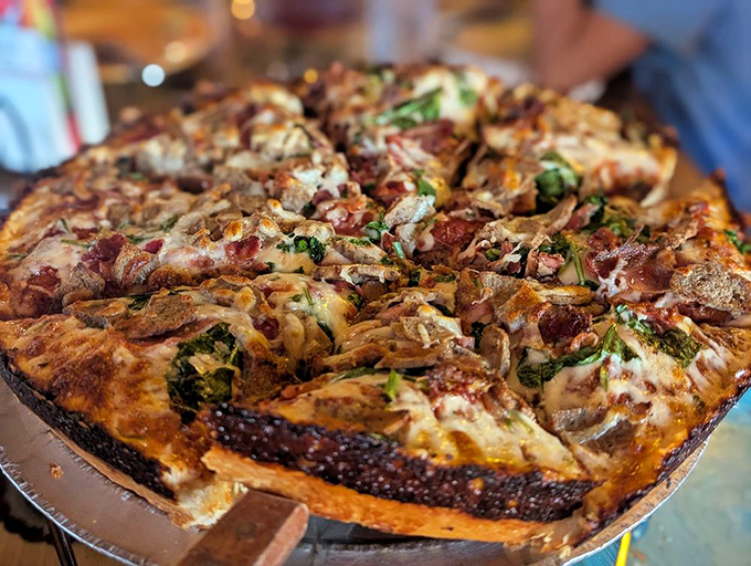 Behold the Satch-Pan Pizza in all its glory &ndash; those caramelized edges and that buttery crust should require a special license.