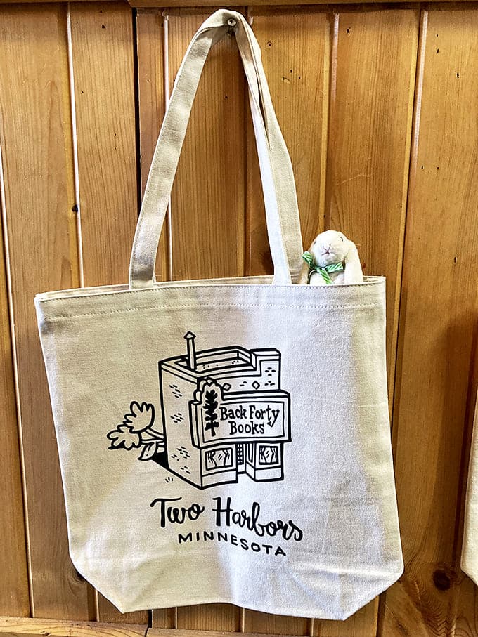 The Two Harbors tote bag &ndash; the unofficial uniform of local book lovers and the perfect vessel for carrying home your newest literary treasures.