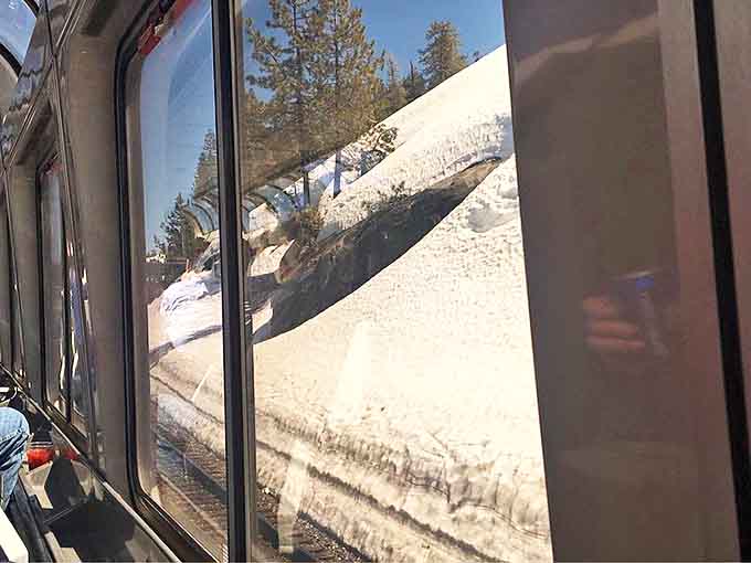 Snow-covered landscapes roll past like nature's own screensaver, except this one never gets boring no matter how long you watch.