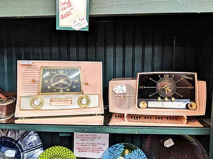 These pink vintage radio-clocks don't just tell time&mdash;they tell stories of families gathered around, listening to evening programs in mid-century living rooms.