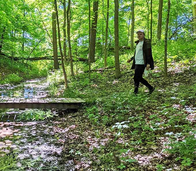 Sometimes the trail less traveled leads to moments of pure magic, where wooden bridges and green canopies make you feel like a woodland explorer.
