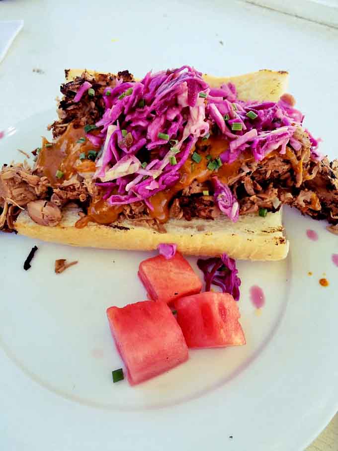 The Jackfruit Po'Boy: proof that plants can be just as satisfying as any meat-based sandwich you've ever loved.