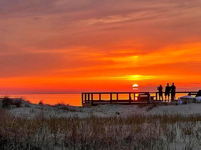 Mother Nature's nightly masterpiece paints the sky in impossible hues, turning even the most jaded visitors into sunset photographers.
