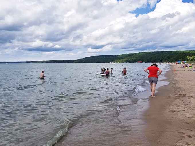 The beach draws visitors like moths to a flame, except with better sunscreen application and significantly less wing-singeing.