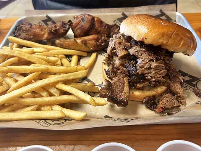 This brisket sandwich is what happens when Texas technique meets Minnesota dedication, piled high and ready to change your lunch plans permanently.