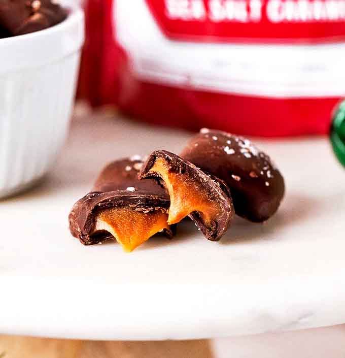 Dark chocolate sea salt caramels &ndash; where buttery golden centers meet rich chocolate shells in a flavor marriage that should be studied by scientists.