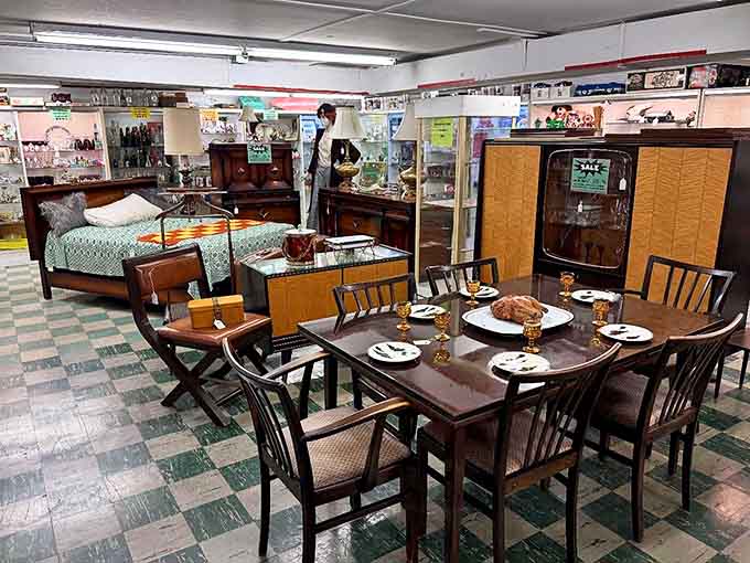 Mid-century furniture arranged like a showroom from 1962, proving that good design never goes out of style, it just gets more expensive.