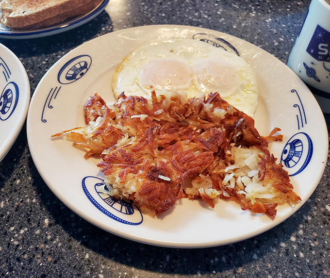 Golden-brown hash browns with the perfect crisp-to-tender ratio – these potato masterpieces might be the restaurant's most compelling reason for a detour.