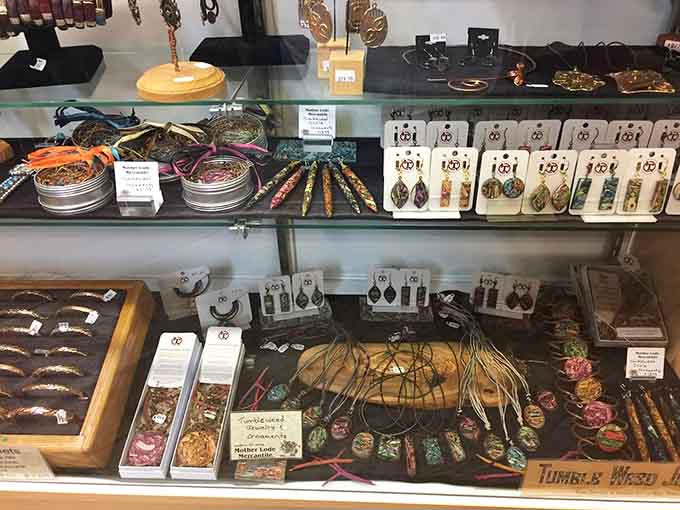 Handcrafted jewelry sparkles in the display cases, featuring genuine turquoise and silverwork that captures the Southwest's artistic soul in wearable form you'll treasure forever.