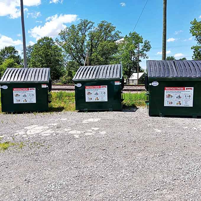 Even the recycling bins in Mount Cory seem less stressed, lined up neatly like soldiers awaiting their next mission of environmental duty.