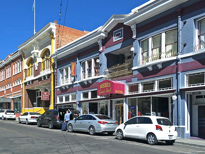 The Bisbee Hotel stands as a testament to mining-era prosperity, its restored facade inviting visitors to step back in time.